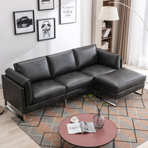 Wade Logan® Armiya 4 - Piece Chaise Sectional & Reviews | Wayfair